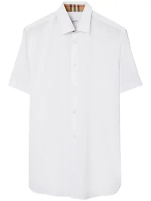 Burberry Logo-embroidered Cotton Shirt - White