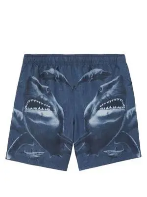 Burberry Shark-print Swim Shorts - Blue