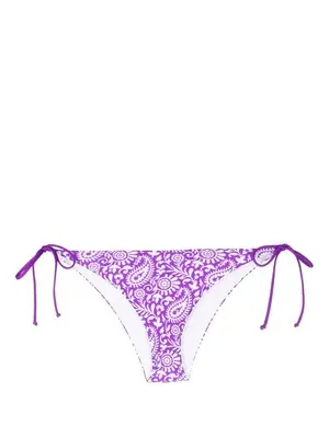 MC2 SAINT BARTH Paisley-print Bikini Bottom - Purple