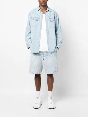 Amiri Jacquard Snap-off Denim Shorts