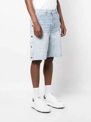 Amiri Jacquard Snap-off Denim Shorts