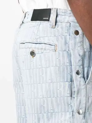 Amiri Jacquard Snap-off Denim Shorts