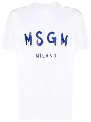 MSGM Logo-print Cotton T-shirt - White