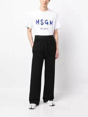 MSGM Logo-print Cotton T-shirt - White