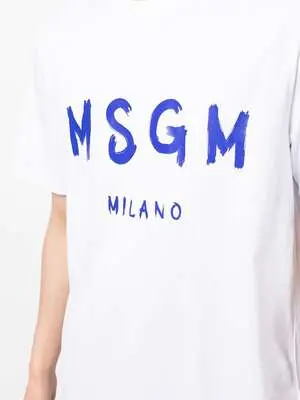 MSGM Logo-print Cotton T-shirt - White