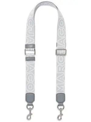 Marc Jacobs The Thin Outline Logo Webbing Strap - Grey