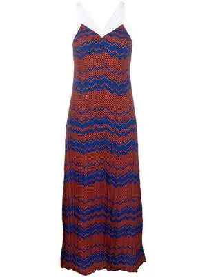 WALES BONNER Knitted Pleated Dress - Red