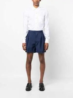 Bally Pleated Mohair-wool Blend Shorts