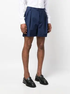 Bally Pleated Mohair-wool Blend Shorts