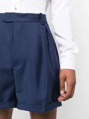 Bally Pleated Mohair-wool Blend Shorts