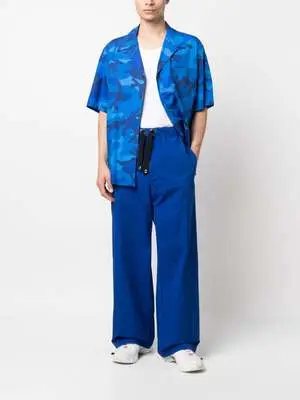 Versace Wide-leg Cotton Track Pants - Blue