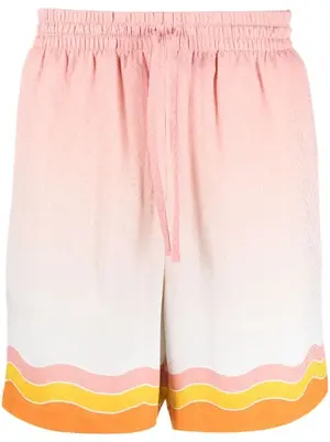 Casablanca Rainbow Monogram Silk Shorts