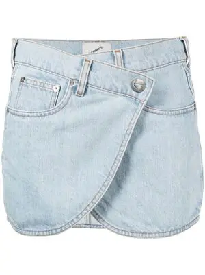 Coperni Asymmetric Denim Miniskirt
