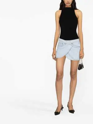 Coperni Asymmetric Denim Miniskirt