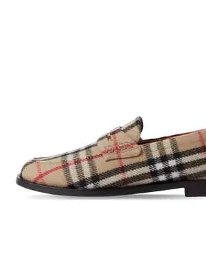 Burberry Check Wool Loafers