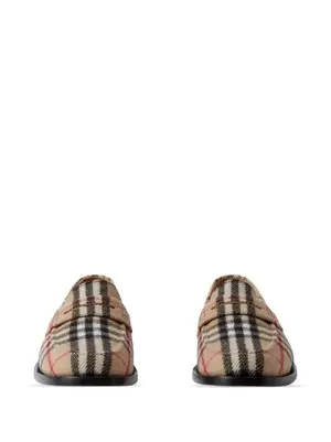 Burberry Check Wool Loafers
