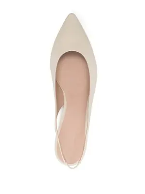 SCAROSSO Pointed-toe Slingback Ballerina Shoes - Neutrals