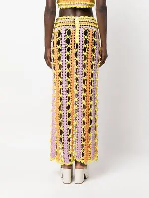 Celiab Argento Open-knit Maxi Skirt