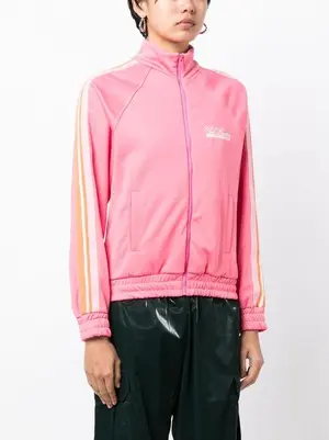 MSGM Logo-print Zip-up Sweatshirt - Pink