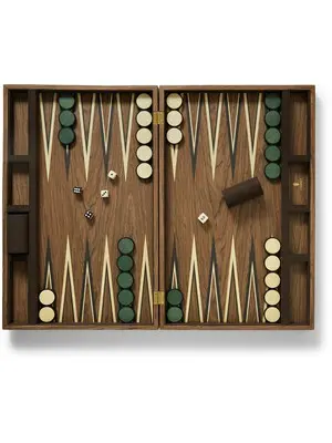 L'Objet Matis Wood Backgammon Set - Brown