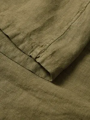Portuguese Flannel Camp-collar Linen Shirt - Green