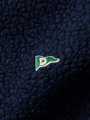 DRAKE'S Logo-embroidered Wool-blend Fleece Jacket - Blue