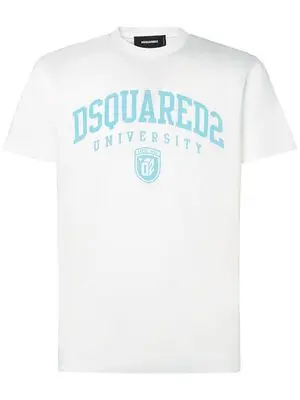 Dsquared2 University Logo Cotton Jersey T-shirt - White