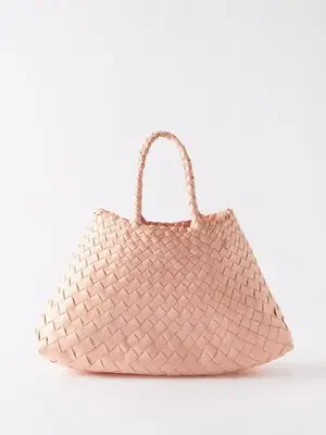 Dragon Diffusion Dragon Diffusion - Santa Croce Small Woven-leather Basket Bag - Womens - Pink - Pink