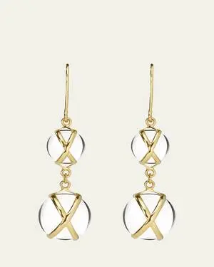 L. KLEIN 18k Prisma Crystal Quartz Drop Earrings - Gold