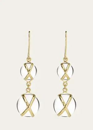 L. KLEIN 18k Prisma Crystal Quartz Drop Earrings