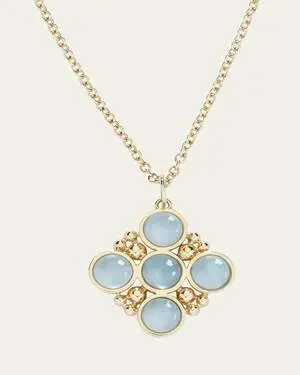 L. KLEIN 18k Gold Bubbles Aquamarine Pendant Necklace - Aqua