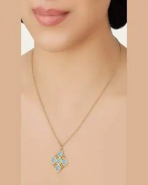 L. KLEIN 18k Gold Bubbles Aquamarine Pendant Necklace