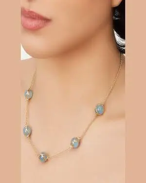 L. KLEIN 18k Gold Prisma Aquamarine Chain Necklace