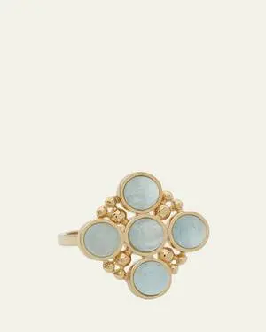 L. KLEIN 18k Yellow Gold Aquamarine Bubbles Ring