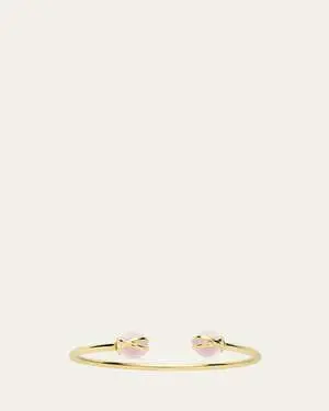 L. KLEIN L. Klein Prisma 18k Gold And Rose Quartz Bangle Pink