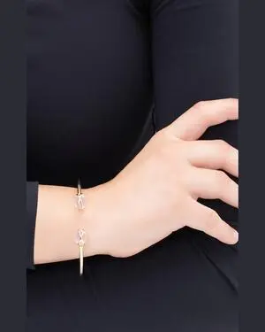 L. KLEIN Prisma 18k Gold And Rose Quartz Bangle - Pink