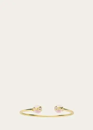 L. KLEIN Prisma 18k Gold And Rose Quartz Bangle - Pink