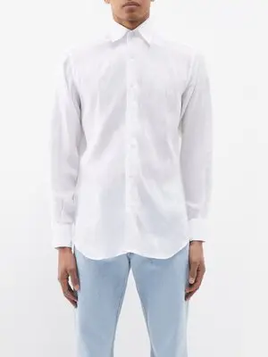 SAMAN AMEL Saman Amel - Linen Shirt - Mens - White - White