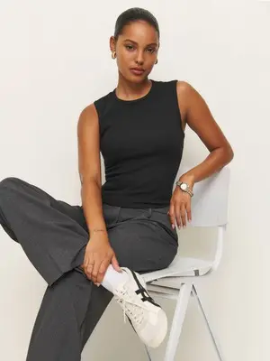 REFORMATION Ryland Tank Top - Black