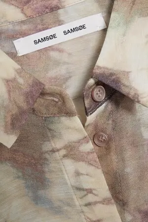 SAMSØE Φ SAMSØE Gitte Printed Lyocell-blend Midi Shirt Dress Brown S