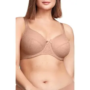 GLAMORISE Full Figure Lace Underwire Bra - Cappuccino