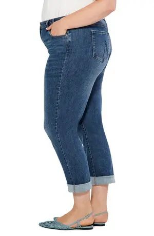 NIC+ZOE Cuffed Straight Leg Girlfriend Jeans