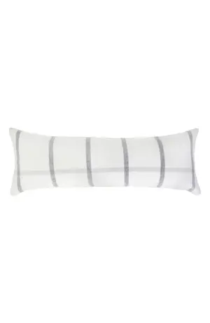 POM POM AT HOME Copenhagen Windowpane Check Cotton Lumbar Accent Pillow - White/grey