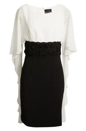 Shani Chiffon Cape Sheath Dress