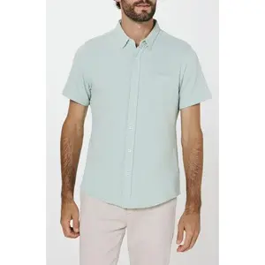 7 Diamonds Bennet Stripe Seersucker Short Sleeve Button-up Shirt - Mint