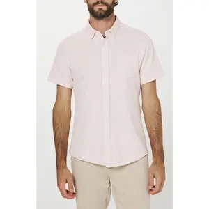 7 Diamonds Bennet Stripe Seersucker Short Sleeve Button-up Shirt - Quartz
