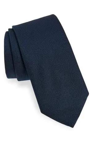BOSS BOSS Solid Silk Tie Navy
