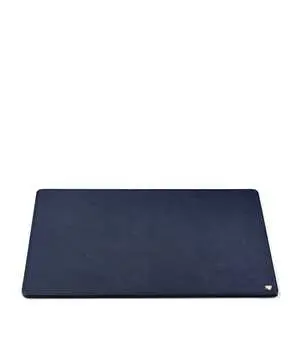 ASPINAL OF LONDON Leather Desk Blotter - Blue