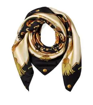ASPINAL OF LONDON Silk Signature Scarf - Black