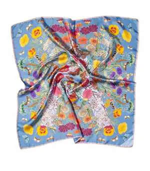 ASPINAL OF LONDON Botanical 'a' Silk Scarf